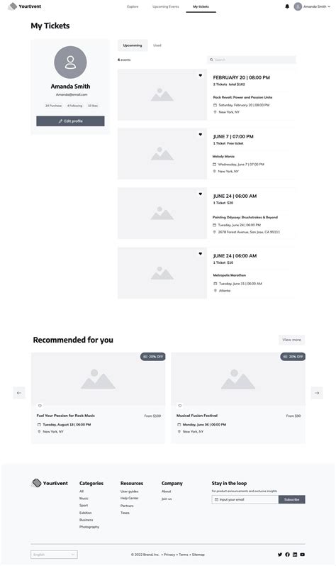 Event Management Website Wireframe Template Visily
