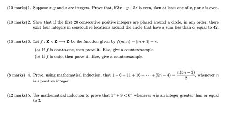 Solved 10 Marks 1 Suppose X Y And Z Are Integers Prove