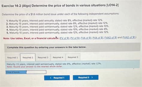 Solved Exercise Algo Determine The Price Of Bonds In Chegg Com