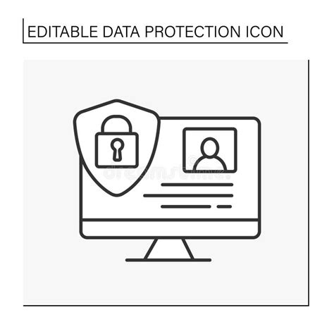 Security System Line Icon Stock Vector Illustration Of Database 258030881