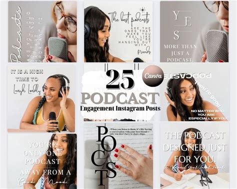 Podcast Instagram Template Podcast Template Canva Podcast Social Media