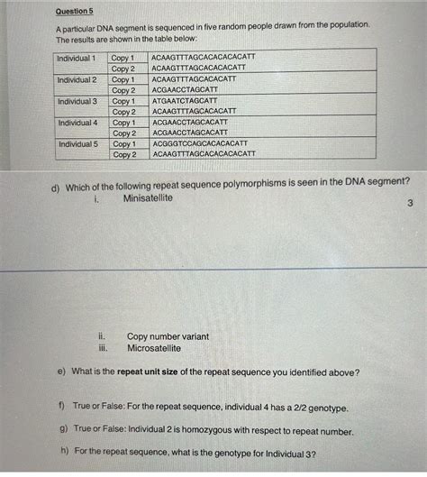 Solved Question 5A Particular DNA Segment Is Sequenced In Chegg Com
