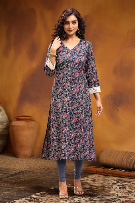 Jaipuri Kurtis For Women Printed And Embroidered Cotton Culture