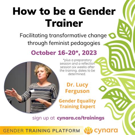 How To Be A Gender Trainer Training For Gender Equality Cynara Gender Training Platform And