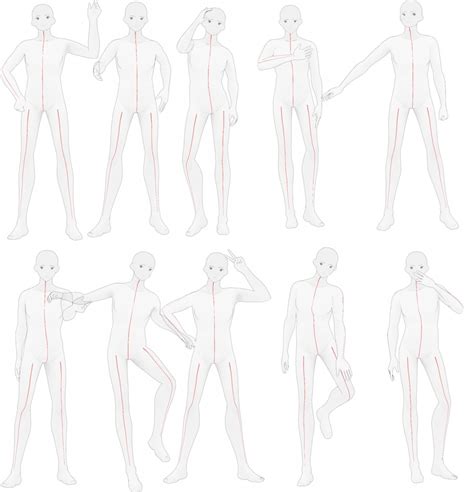 【トレス素材】男性「立ち姿」ポーズ集3 Illust Pose Booth