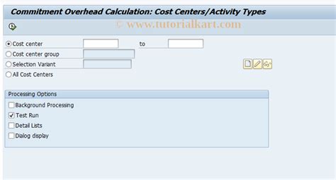 Kso9 Sap Tcode Commitment Overhead Cost Centers