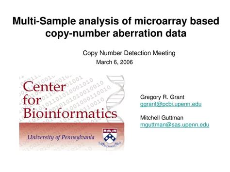 ppt multi sample analysis of microarray based copy number aberration