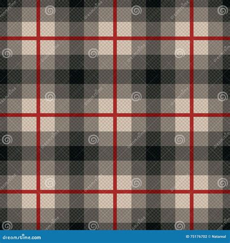 Rectangular Seamless Fabric Pattern In Gray And Red Stock Vector Illustration Of Abstract