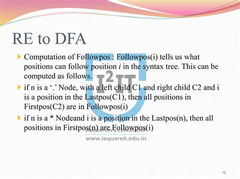 Regular Expressions To Finite Automata Pptx