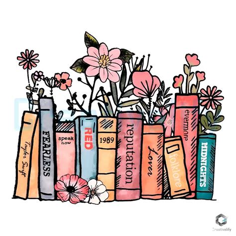 Floral Taylor Swift Album Book Png Eras Tour Vintage File Creativelify