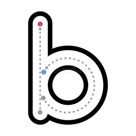 Tracing Alphabet Letter B Lowercase Prewriting Dotted Line Element For Kindergarten And