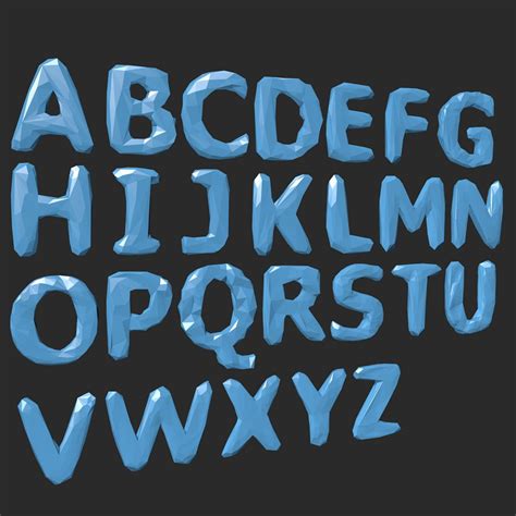 알파벳 로우 폴리 3d 모델 9 3ds C4d Dae Dxf Fbx Obj Wrl Unknown Free3d