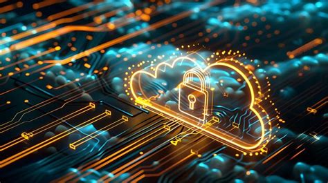 Secure Cloud Storage Concept Featuring A Lock Symbol For Enhanced Data Protection And Privacy