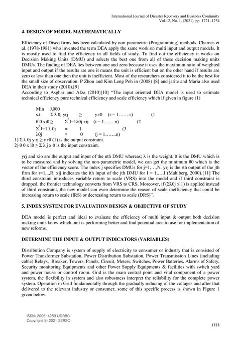 Efficiency Of Power Distribution Companies In Pakistan Application Of Non Parametric Approach