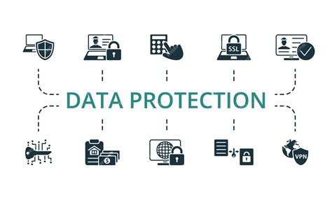 Premium Vector Data Protection Icon Set Monochrome Simple Data Protection