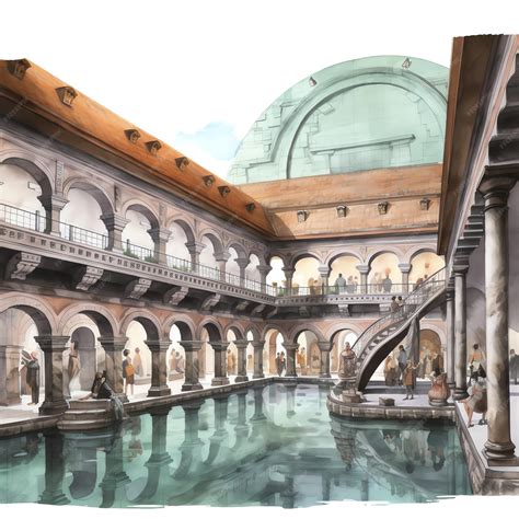 Premium Ai Image Roman Bathhouse With People Enjoying Various