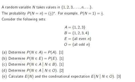 Solved A Random Variable N Takes Values In