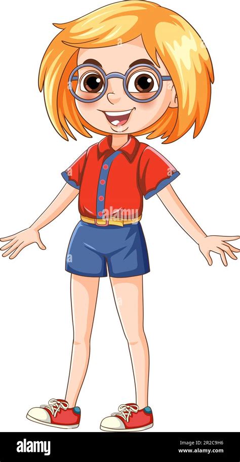 Set Of Nerd Geek Girl Cartoon Character Wearing Glasses Illustration Stock Vector Image And Art