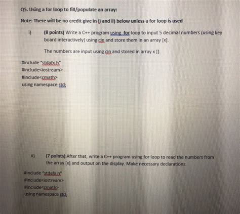Solved Q3 6 Points Write A Declaration For An Array Named