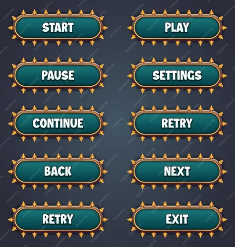 Premium Vector Set Of Game Buttons For Mobile Games With Editable