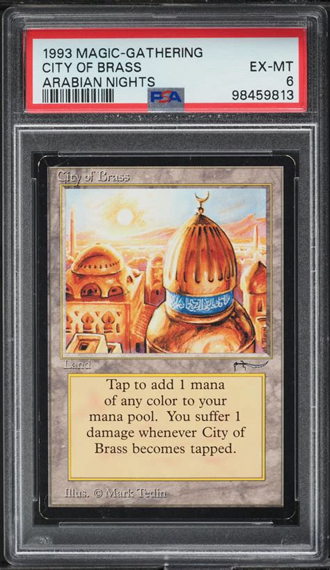 1993 Magic The Gathering Mtg Arabian Nights City Of Brass Psa 6 Exmt On