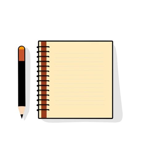 Premium Vector A Clipart Flat Illustration Of Notebook With A Pencil And A Pen On It