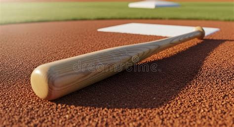 Baseball Bat Resting On Home Plate Stock Illustration Illustration Of