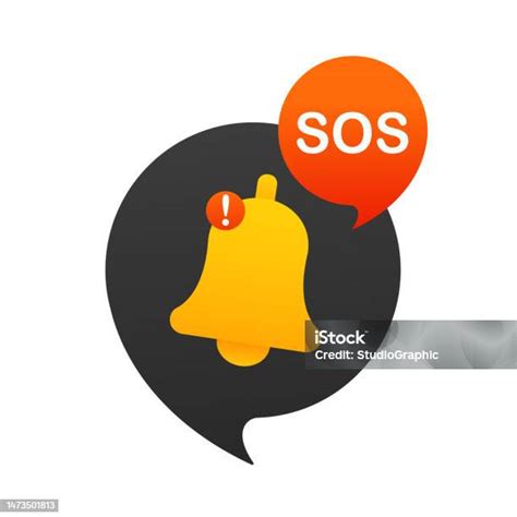 Sos 마커 기호 아이콘 레이블 긴급 아이콘 모음입니다 비상 경보 Sos 도움말 서비스 표시를 포함합니다 플랫 디자인 벡터 그림