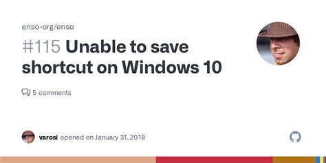 Unable To Save Shortcut On Windows 10 · Issue 115 · Enso Org Enso · Github