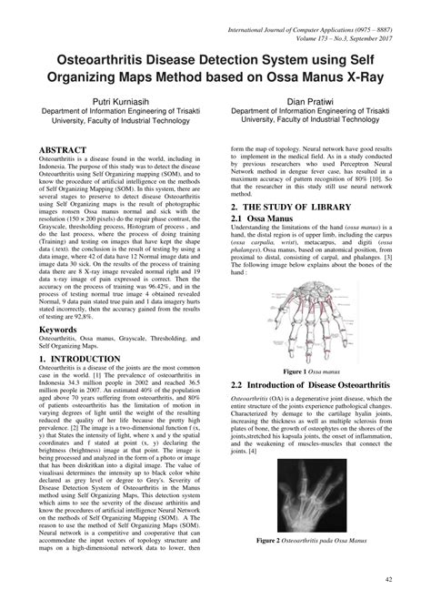 Pdf Osteoarthritis Disease Detection System Using Self Organizing