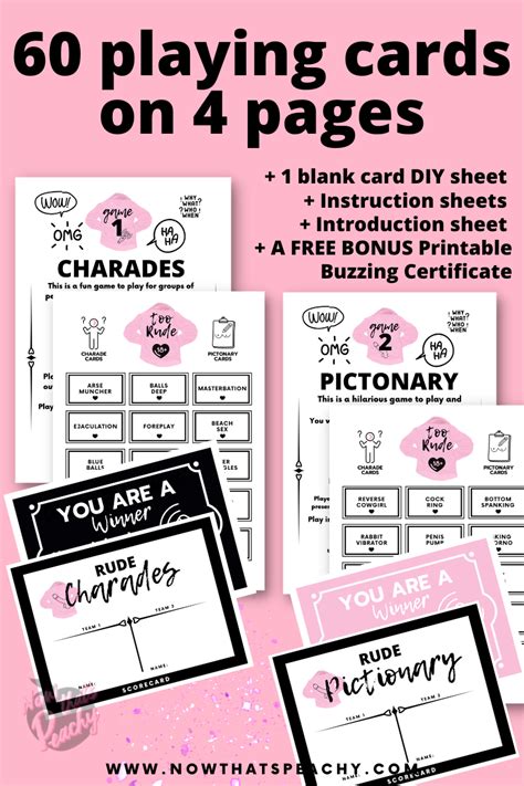 18 Charades And Pictionary Game Ladies Night Printable Instant Downloa