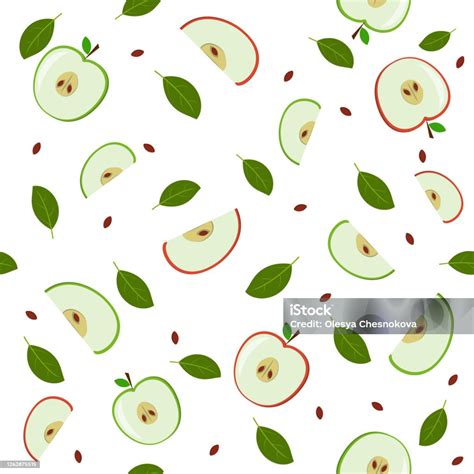 녹색과 빨간색 사과의 패턴 전체 및 흰색 배경에 색상 벡터 일러스트 색상 벡터 일러스트 흰색 배경에 색상 벡터 일러스트 장식