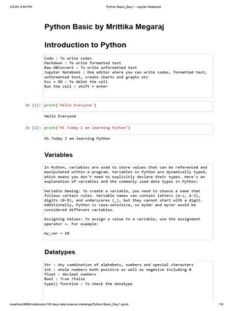 Python Basics Pdf Variable Computer Science Data Type