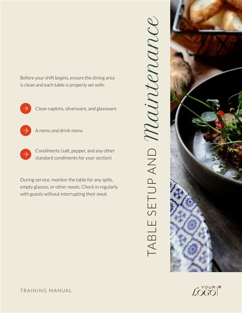 Restaurant Server Training Manual Template Visme
