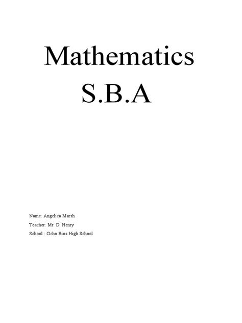 Maths Sba Pdf