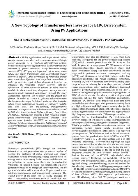 Pdf A New Topology Of Transformerless Inverter For Bldc Drive · Fig 1 Single Phase