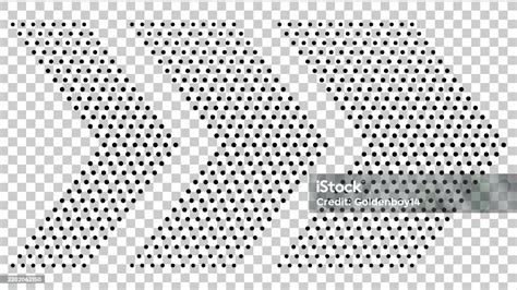 추상적인 하프톤 점선 화살표 패턴입니다 역동적으로 배열된 검은 점 현대 기술 및 미래 지향적인 테마에 적합합니다 개체 그룹에 대한 스톡 벡터 아트 및 기타 이미지 Istock