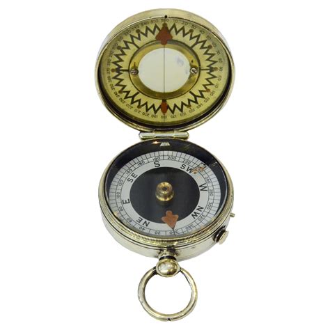 19th Century Rare Brass Pocket Compass Marine Navigation Travelling
