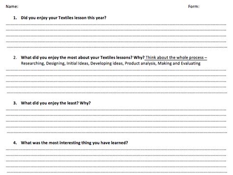 Exit Questionnaire Teaching Resources