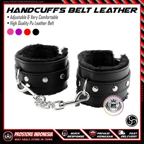 Jual Bdsm Hand Cuff Belt Leather Premium Bondage Borgol Sex Kain Bulu