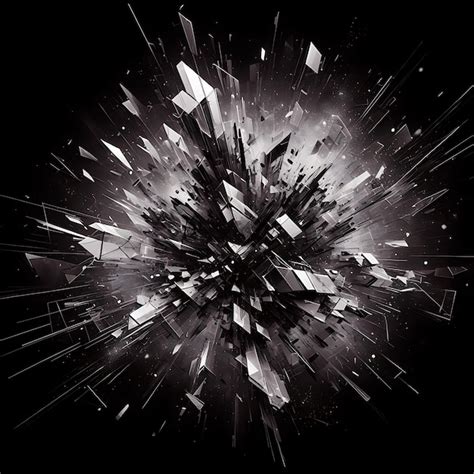 Premium Photo Abstract Black Broken Glass Shattering