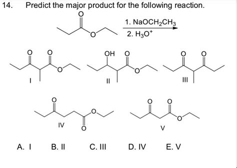 Solved Texts 14 Predict The Major Product For The Following Reaction
