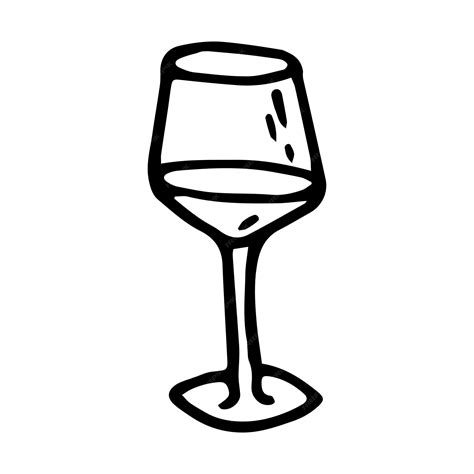 Premium Vector Wine Glass Doodle Style Vector Illustration Isolated On White