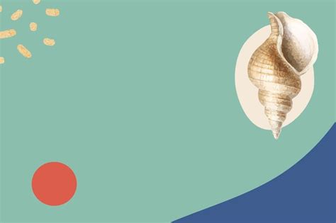 Premium Vector Conch Shell Pattern On Green Background Vector