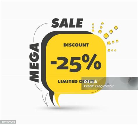 메가 큰 판매를위한 둥근 모서리와 다리에 사각형 노란색 스티커 1위에 대한 스톡 벡터 아트 및 기타 이미지 1위 가격 감소 Istock