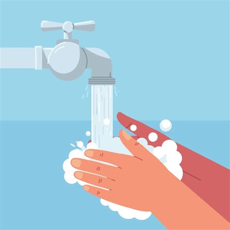 Premium Vector Washing Hands With Soap Foam Scrub Gel Bubbles
