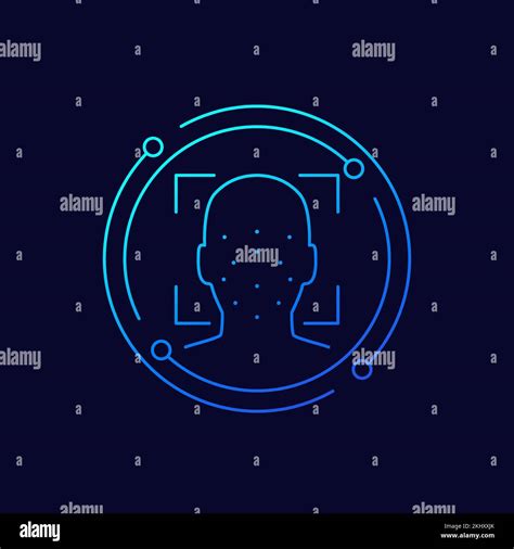 Facial Recognition Icon Biometric Face Scanning Stock Vector Image