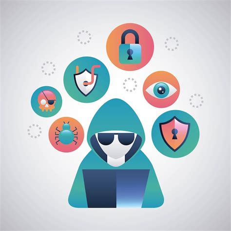 Premium Vector Cyber Security Technology Hacker With Worm Virus