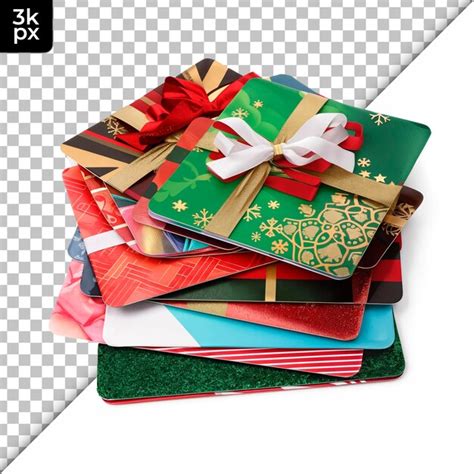 Premium PSD Gift Cards Stack Isolated On Transparent Background