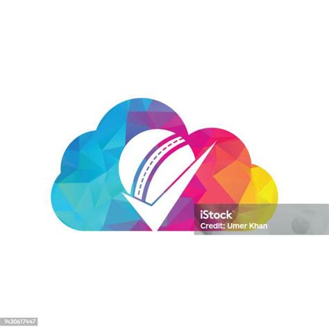 크리켓 구름 모양 개념 벡터 로고 디자인을 확인하십시오 Championship에 대한 스톡 벡터 아트 및 기타 이미지 Championship 개념 개념과 주제